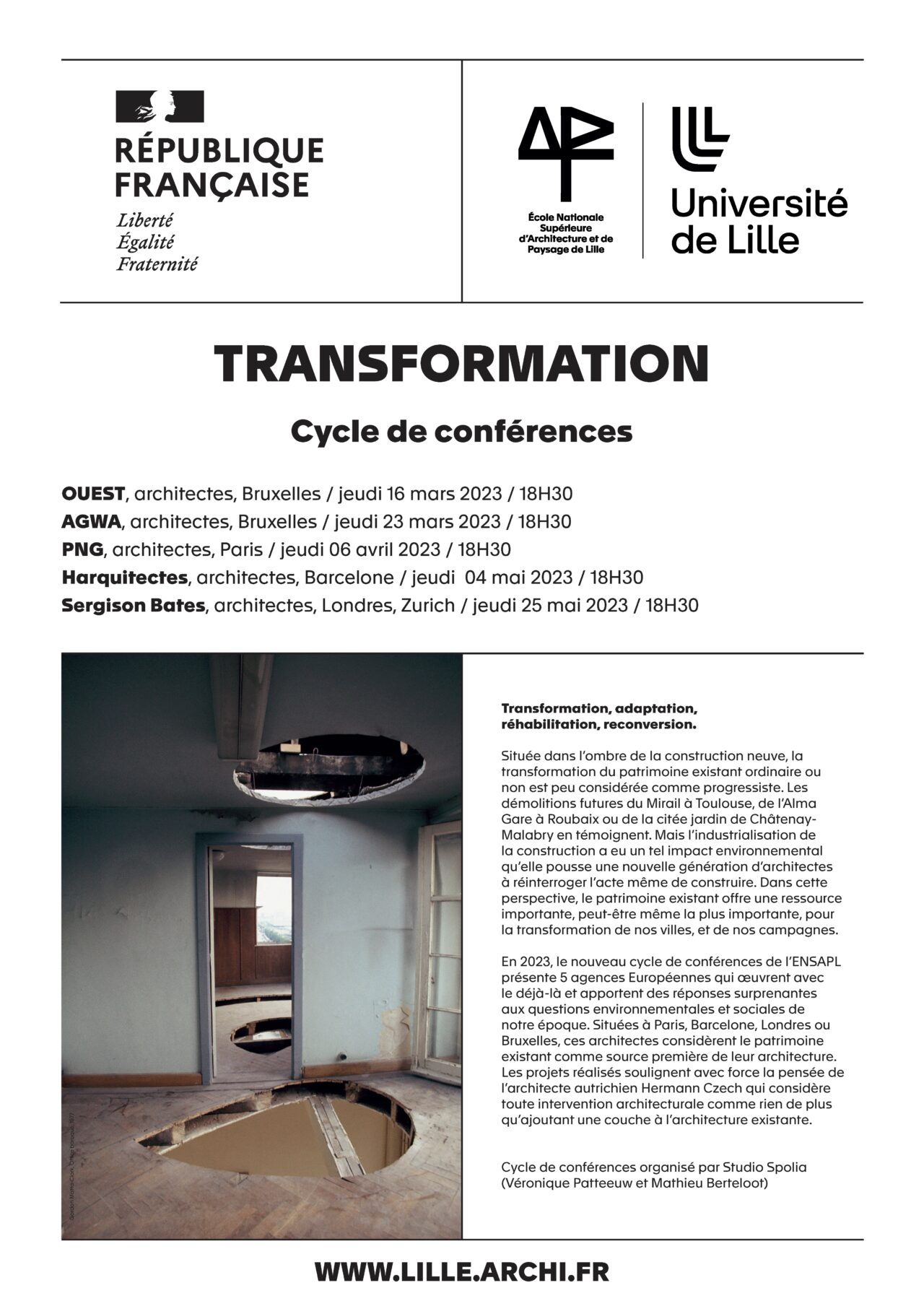 Cycle de conférences « Transformation » - ENSAPL